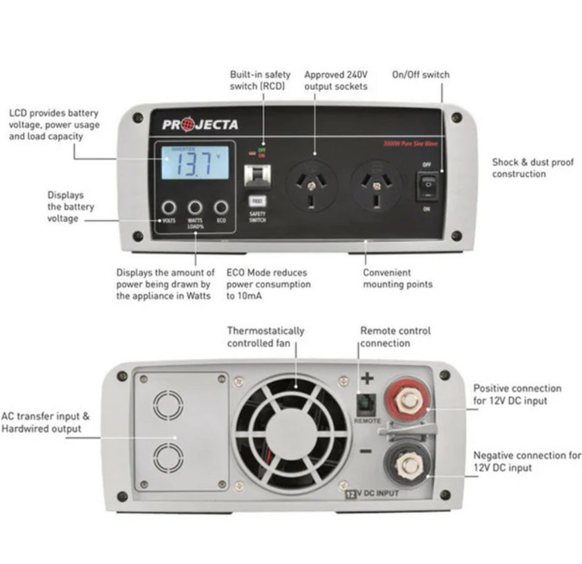 12V 3000W 240V Inverter for Crafter Kampervan — KombiLife Australia
