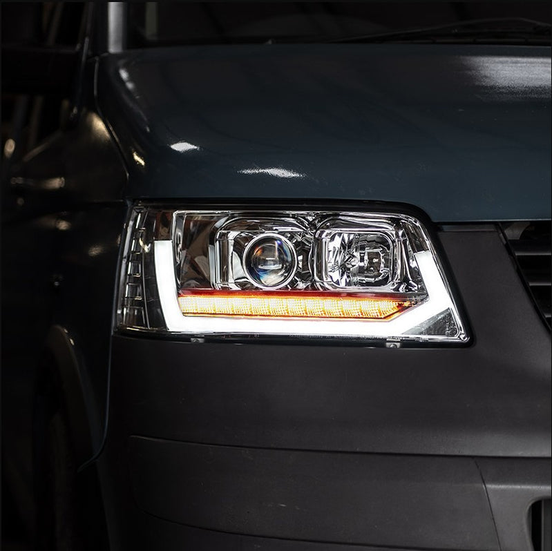 VW T5 LED DRL V2 Headlights with Sequential Indicators – Chrome-KIT ...