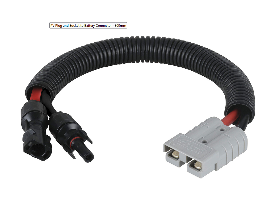 Solar PV Plug and Socket to Battery Connector - 300mm — KombiLife Australia