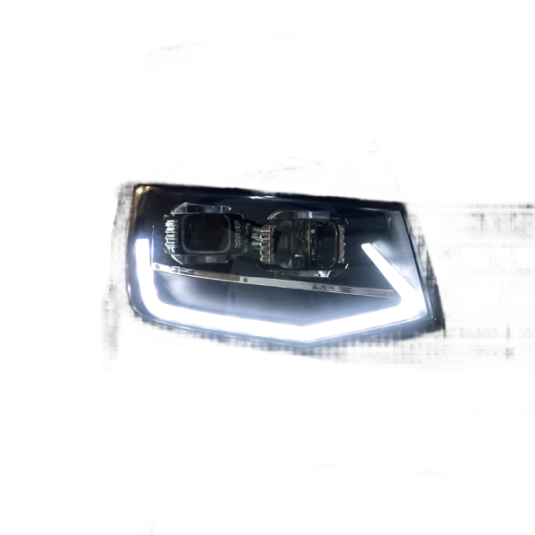 VW T6 LED DRL V3 Headlights with Sequential Indicators (includes bulbs ...