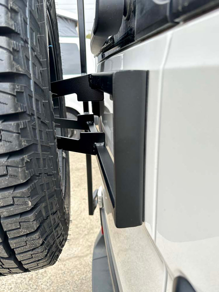 VW Crafter Rear Door Spare Wheel Carrier — KombiLife Australia